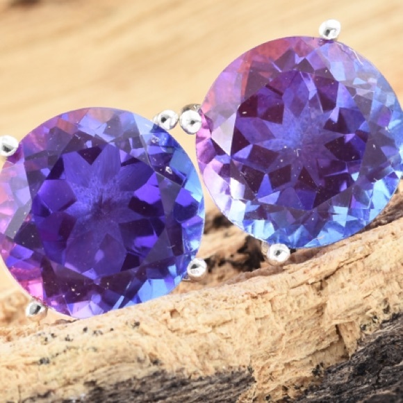 Jewelry | Midnight Fuchsia Quartz Stud Earrings | Poshmark